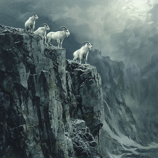 Mountain goats on a steep rocky cliff – IMAGELLA