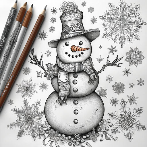 An intricate snowman with detailed patterns – IMAGELLA