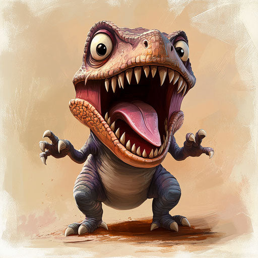 Humorous caricature of a t rex with human characteristics – IMAGELLA