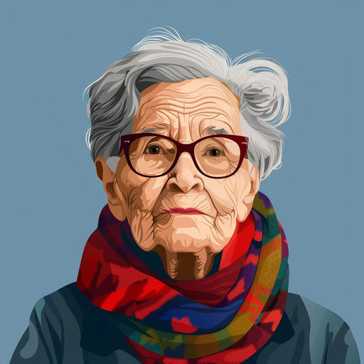 Realistic grandma clipart with random color background – IMAGELLA