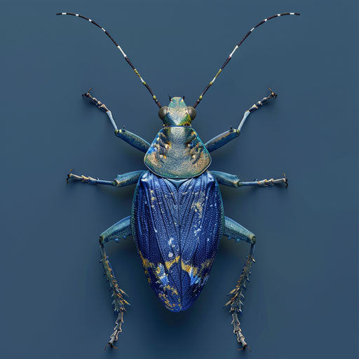 Photo realistic bug on flat indigo background – IMAGELLA