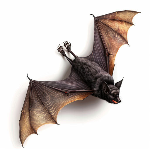 Realistic clip art bat on flat white background – IMAGELLA