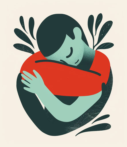 Human hugging letter icon, einar hákonarson style – IMAGELLA