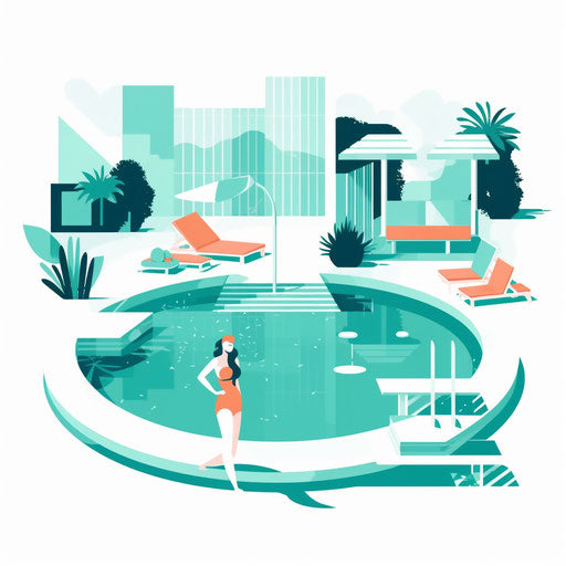 Pool party artwork in Minimalist style – IMAGELLA