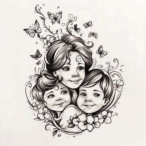 3 Children Tattoos For Moms Tattoo Vector Art – IMAGELLA