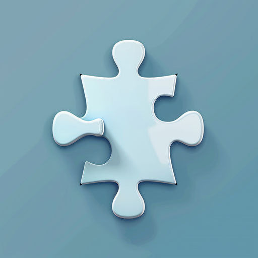 Realistic puzzle piece clipart with blue background, soft focus – IMAGELLA