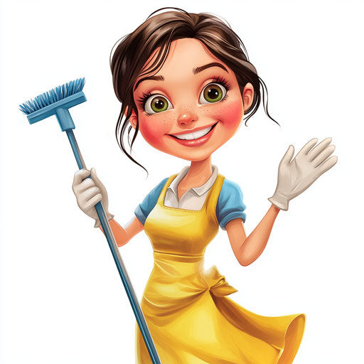 Multi-Use Cleaning Caricature Clipart Bundle in All Formats – IMAGELLA