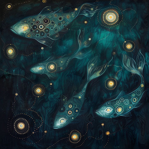 Mystical fish with glowing patterns in the depths – IMAGELLA