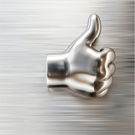 Realistic thumbs up on flat metallic silver background – IMAGELLA