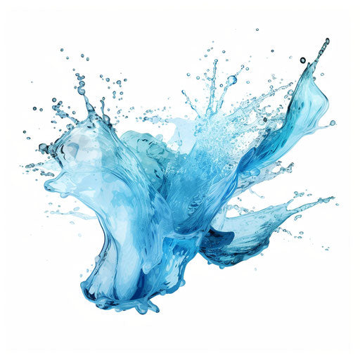 Water splash in Impressionistic Art style on white background – IMAGELLA