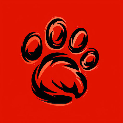 Red paw mark illustration, inspired by McKinstry, Sliman Mansour – IMAGELLA