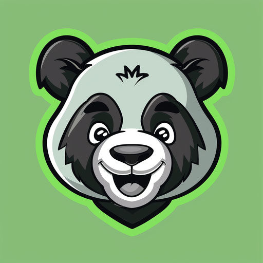 Cute mascot logo with a friendly panda on light green background – IMAGELLA