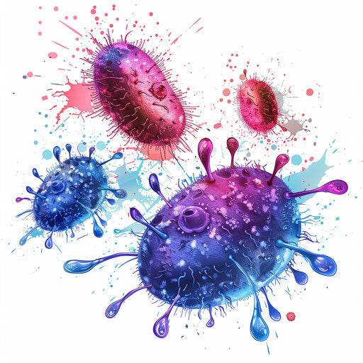 Photo realistic germs clipart on a flat and white background – IMAGELLA