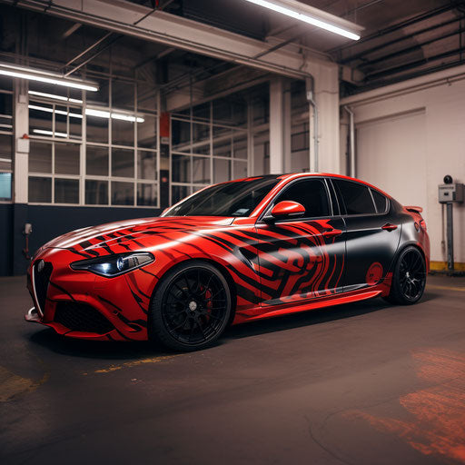 Custom decals following contours of classic Alfa Romeo Giulia ...
