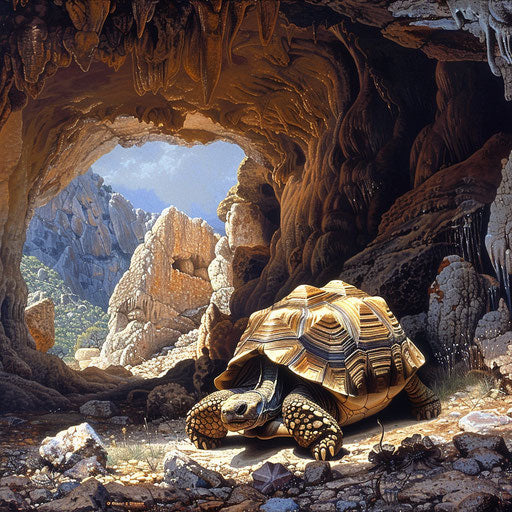 A Texas tortoise at the entrance of a mysterious cave – IMAGELLA