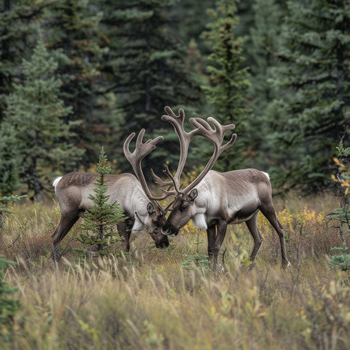 A rare glimpse of woodland caribou during the rut, showcasing their ...