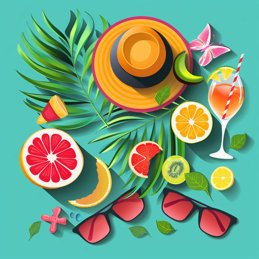 Summer season clipart with random color background – IMAGELLA
