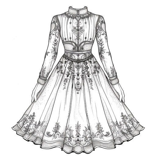 Elegant dress with intricate patterns and embellishments – IMAGELLA