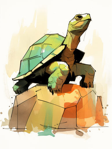 Cubist turtle on flat surface – IMAGELLA