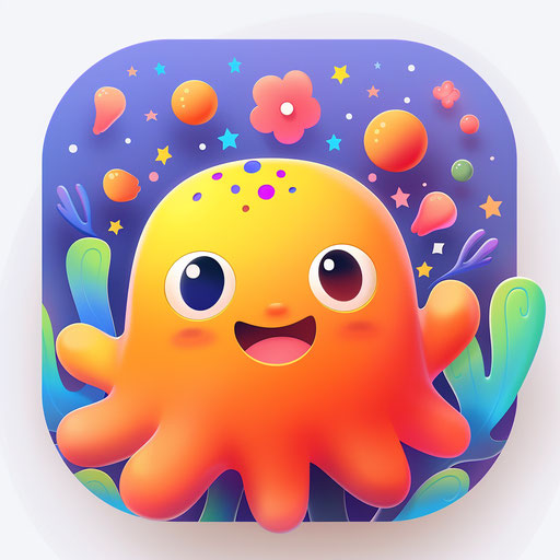 Whimsical app logo with playful elements and bright colors – IMAGELLA