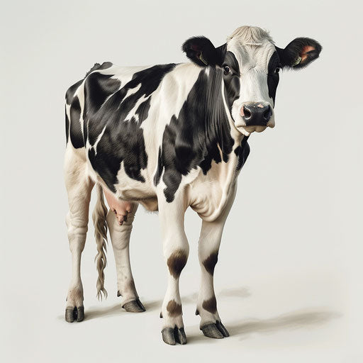 Cow illustration in photo realistic style with dynamic shadows and ...