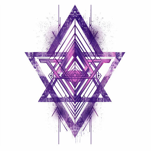 Violet geometric pattern, sharp lines and symmetrical shapes – IMAGELLA