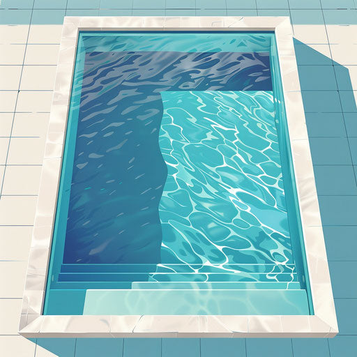 Realistic swimming pool clipart with flat random background, minimalist ...