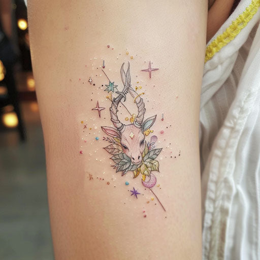 Whimsical sketch of Taurus constellation with fairy tale illustrations ...