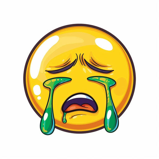 Yellow crying emoji with green tears – IMAGELLA