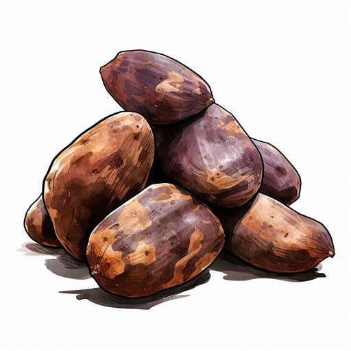 Illustration de yam dans le style de l'art Chiaroscuro, sur un fond ...