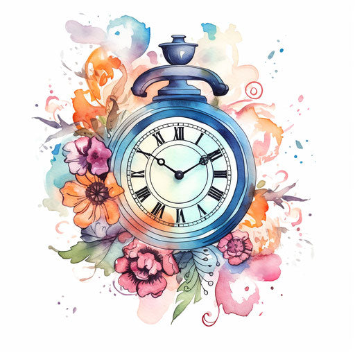 Clock illustration in the style of Pastel Colors Art – IMAGELLA