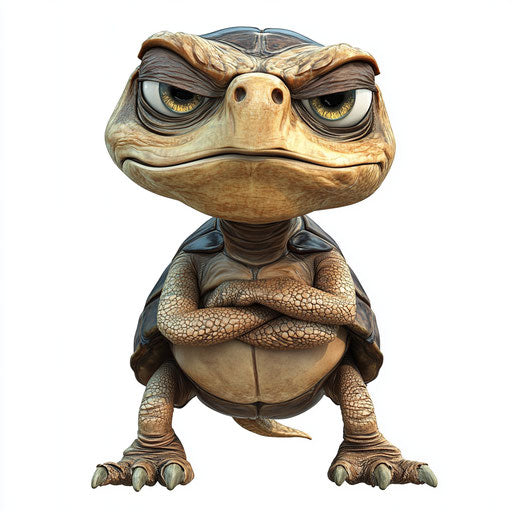 Humorous caricature of a tortoise with human characteristics – IMAGELLA