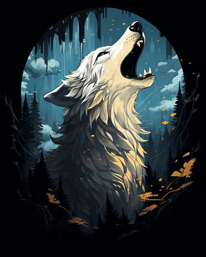 Howling wolf symbol design – IMAGELLA