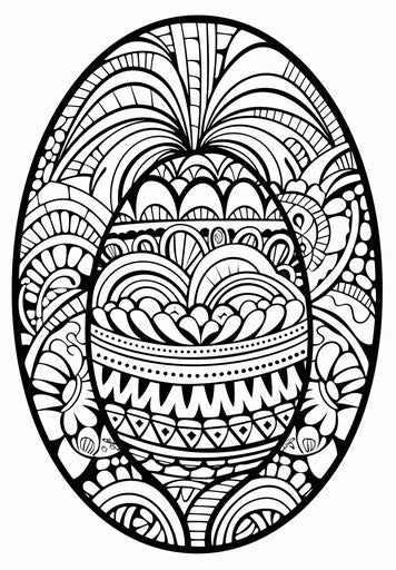 Easter egg coloring sheet, indigenous motifs, negative space, primitive ...