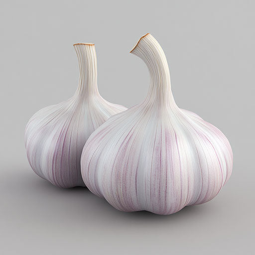 3D garlic in photo realistic style with flat white background – IMAGELLA
