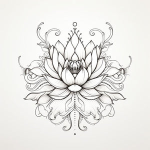 Lotus flower pattern hand drawn ornament for mandala, pattern isolated ...