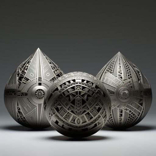 Three graphic globes on a grey background triangular planet – IMAGELLA