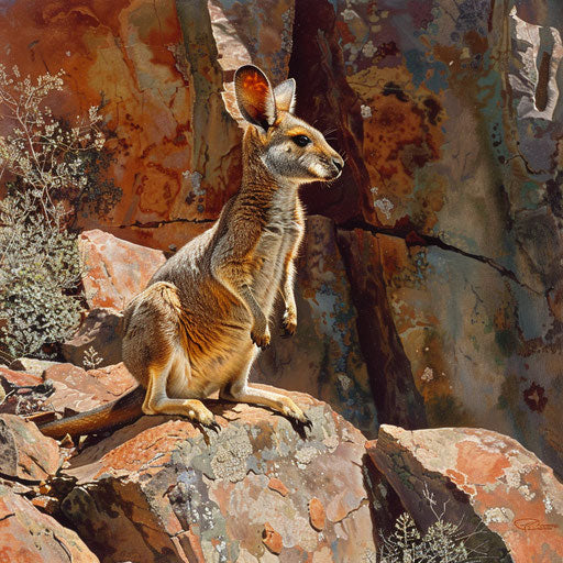 Yellow-footed Rock Wallaby in a sun-drenched canyon – IMAGELLA