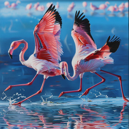Young flamingos playing around a lagoon – IMAGELLA