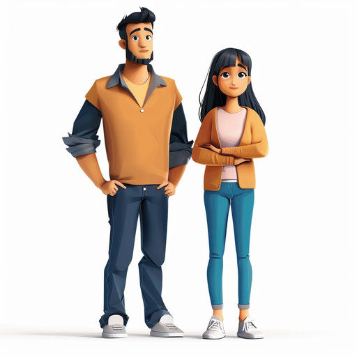 Realistic parents clipart on flat white background – IMAGELLA