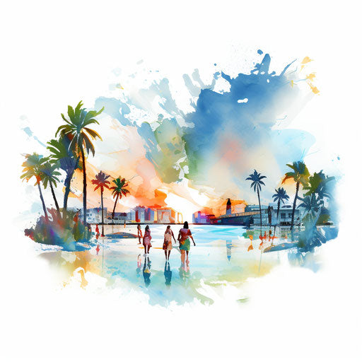 Impressionistic spring break art on white background – IMAGELLA