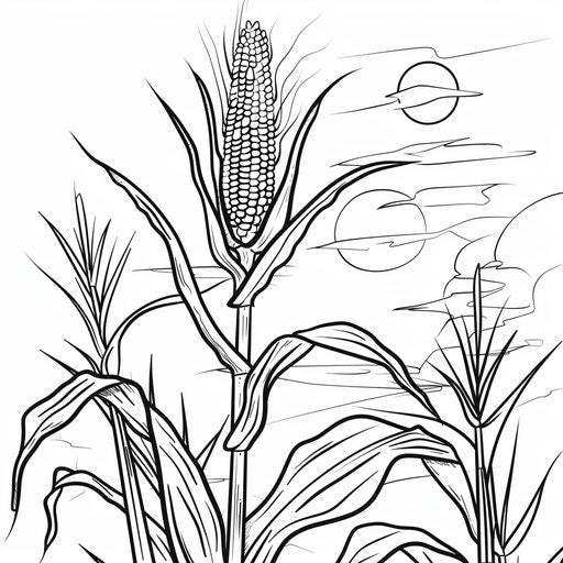 Outline of a corn stalk at sunset – IMAGELLA