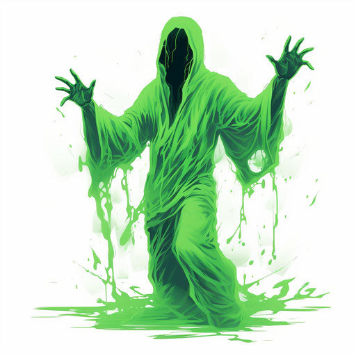 A green ghost with two hands on either side – IMAGELLA