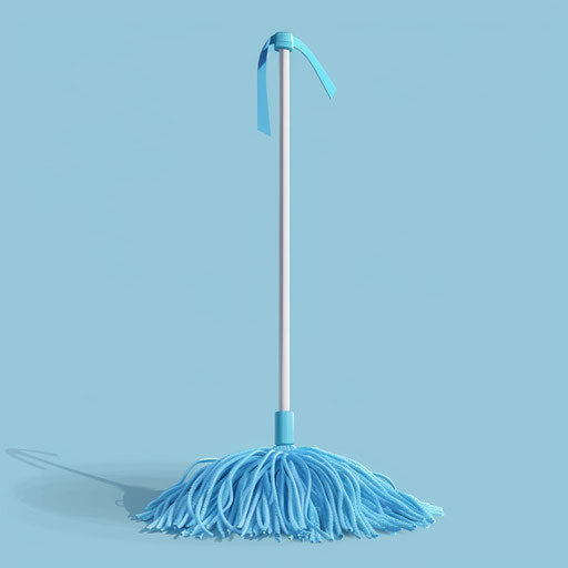 Realistic mop clipart on blue background – IMAGELLA