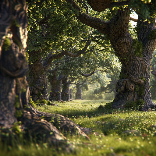 Hidden grove in a forest of ancient oak trees – IMAGELLA