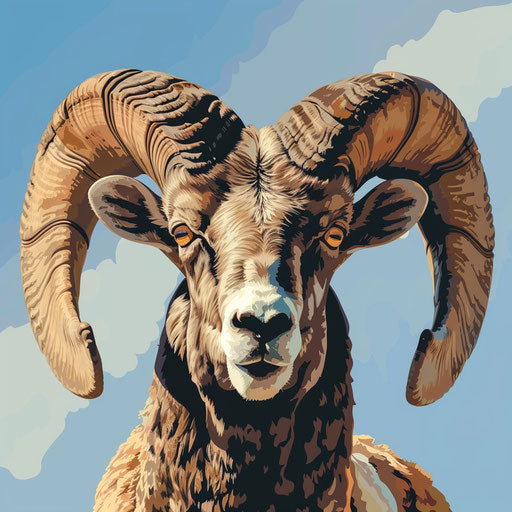 Realistic ram clipart on random flat background with glossy finish ...
