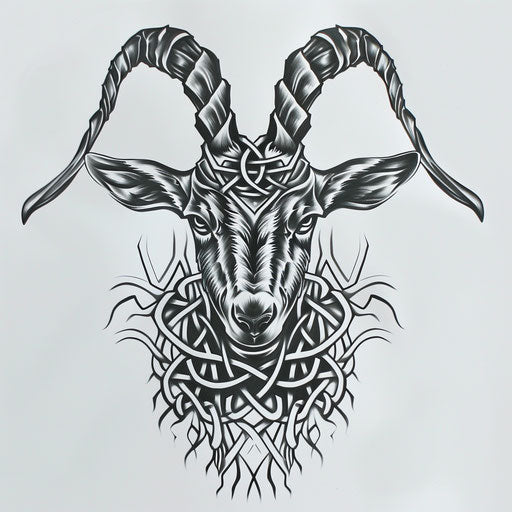 Celtic knot goat tattoo design on white background – IMAGELLA