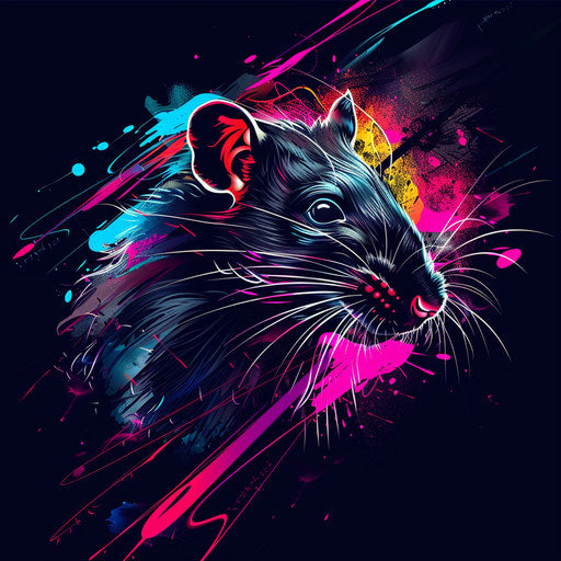 Sleek tattoo sketch of a rat in a modern art style – IMAGELLA