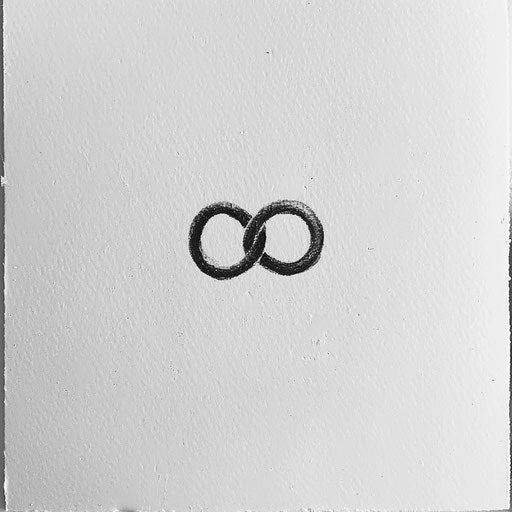 Small black ink infinity symbol minimalist on white canvas – IMAGELLA