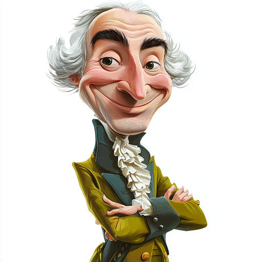 Humorous caricature of a Jean-Jacques Rousseau caricature clipart with ...